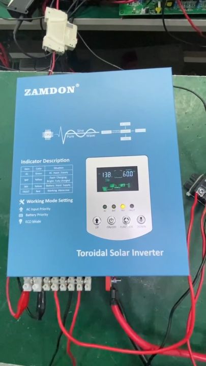 Zamdon Toroidal Hybrid Off-grid Solar Inverter 12V1000W with 40A MPPT ...