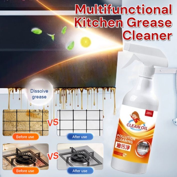 Multifunctional Kitchen Grease Cleaner Kitchen Cleaner Spray Oil Stain ...