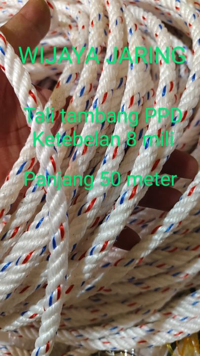 tali tambang PPD eceran 8 mili panjang 50 meter | Lazada Indonesia