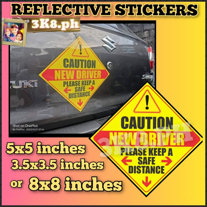 NEW DRIVER REFLECTIVE CAR STICKER | Lazada PH