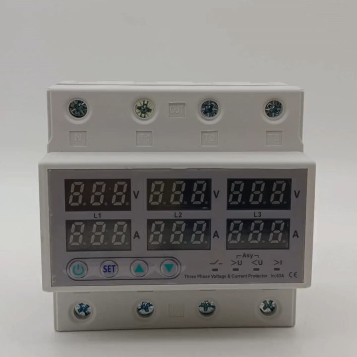 Voltage and Current Protector 3 Phase AC230V การวัดเบรกเกอร์ แรงดัน ...