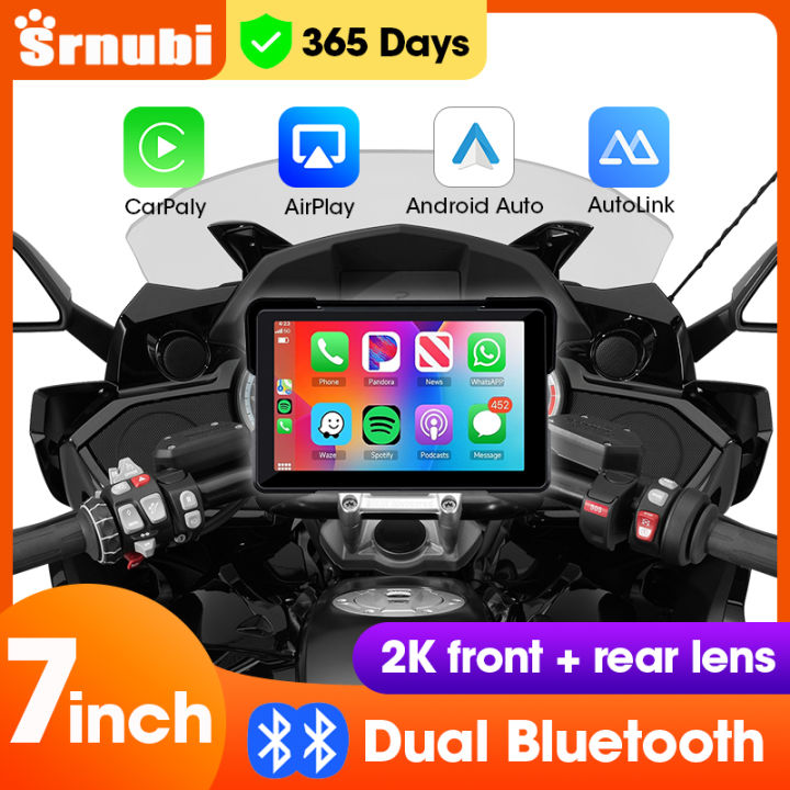 7 inch Motorcycle DVR Navigation CarPlay 2K Camera IP67 Waterproof Host ...
