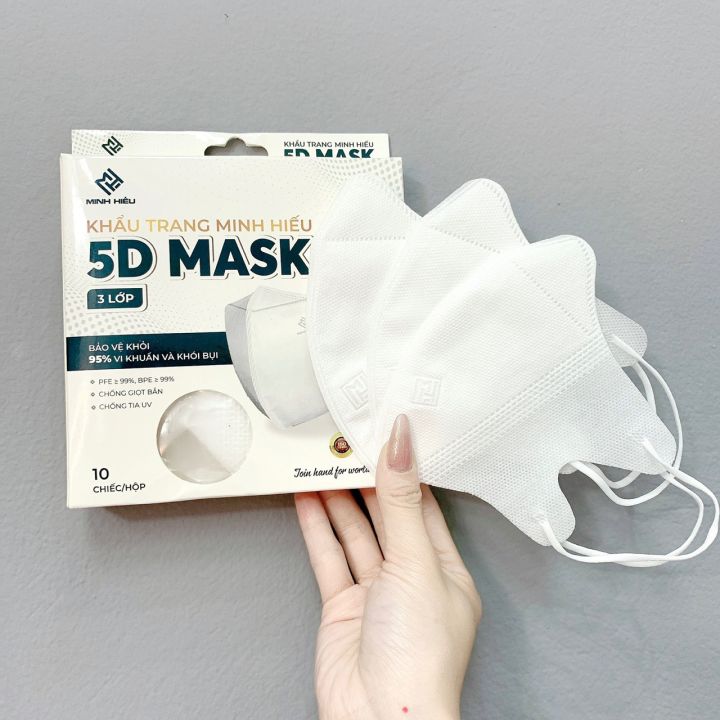 Combo 100 cái khẩu trang 5D Mask Minh hiếu chống bụi mịn và kháng khuẩn ...