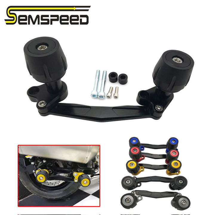 SEMSPEED Motorcycle Rear Axle Crash Exhaust Falling Sliders Protector ...
