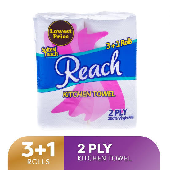 Reach Kitchen Towel 2 Ply / 4 Rolls / 60 Pulls / 120 Sheets | Lazada PH