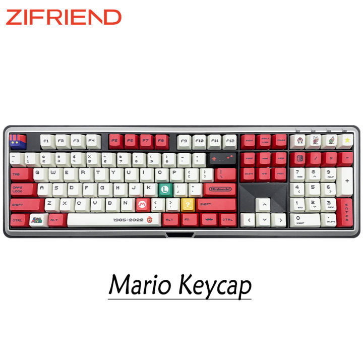 ZIFRIEND 123 Keys Mario Theme Keycaps PBT Sublimation Customized ...