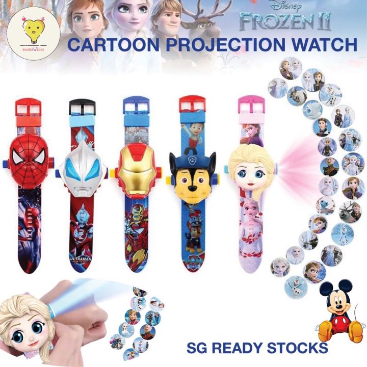 SG READY STOCKS- 24 Images Children Cartoon Projector Watch Projection ...