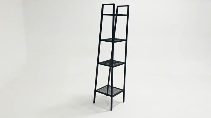 4-Tier trapezoidal kitchen storage rack multi-layer iron bookshelf ...