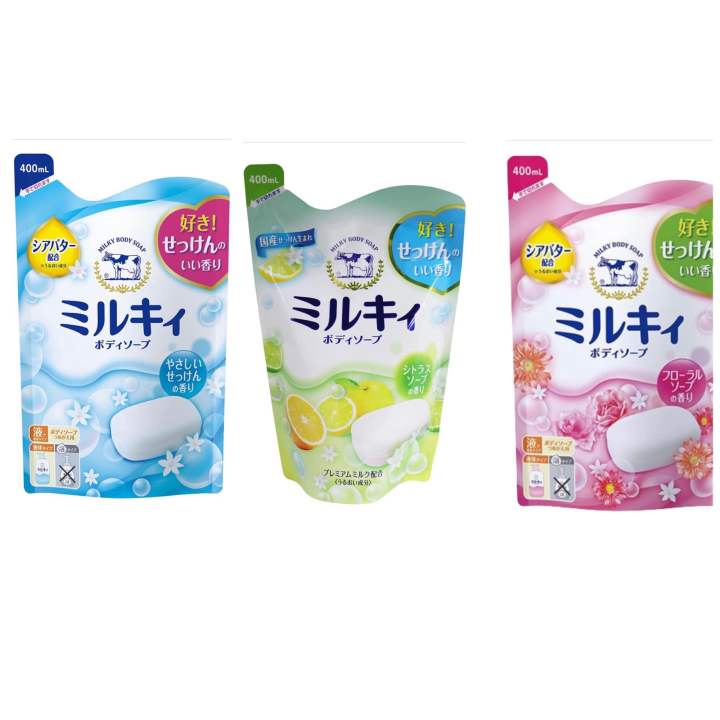Cow brand milky body soap refill 400 ml. | Lazada.co.th