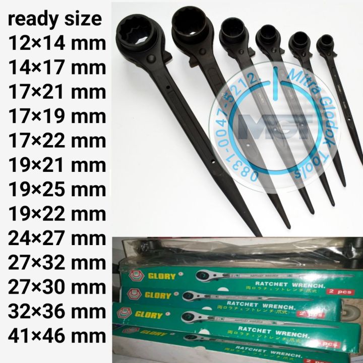 Kunci Ratchet Scaffolding Kunci Ring Ganda GLORY komplit semua ukuran ...