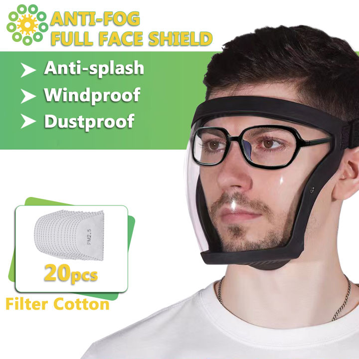 GREENARTERY Transparent Full Faceshield Reusable Anti-Fog Face Shield ...