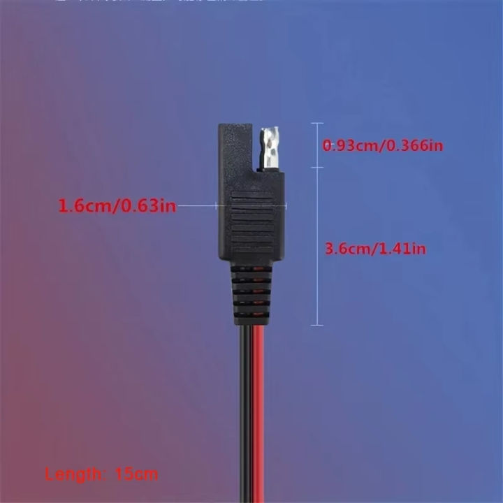2Pcs SAE Single-ended Cable Power Extension Connector Plug Cable Solar ...