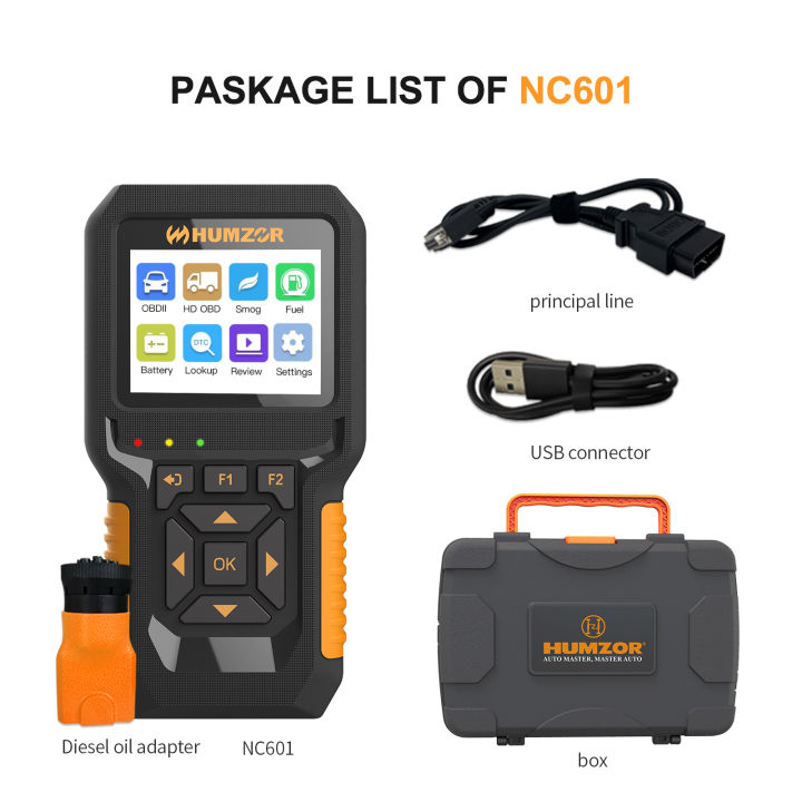 HUMZOE NC601 OBD Vehicle Detector Equipment Diesel Engine Service Tool ...
