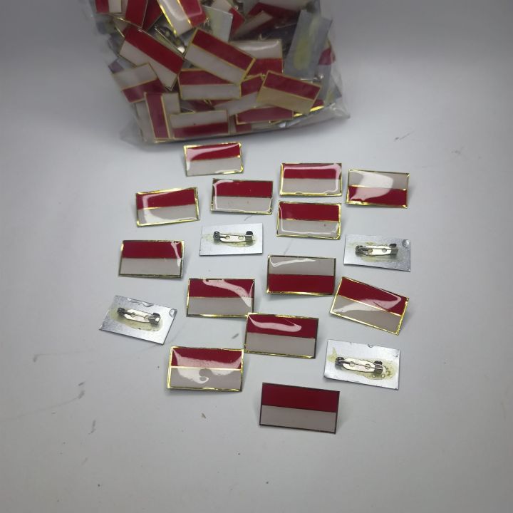 pin merah putih lapis resin/pin merah putih/# perpak isi 10 pcs ...