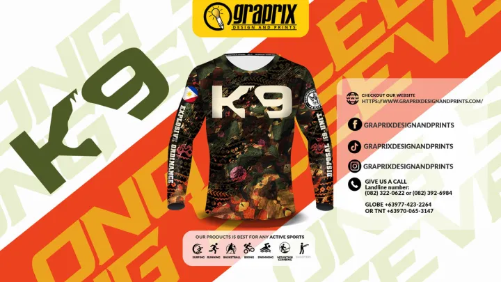 Tactical k9 CUSTOMIZE Full Sublimation Long Sleeves | Lazada PH