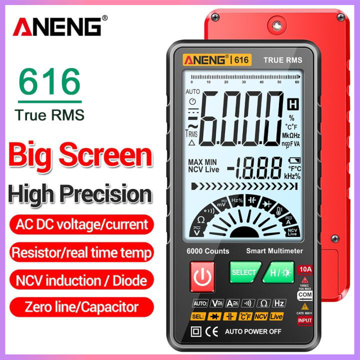 ANENG 616จอใหญ่แบ็คไลท์ Multímetro มัลติมิเตอร์แบบอัจฉริยะดิจิตอล6000 ...