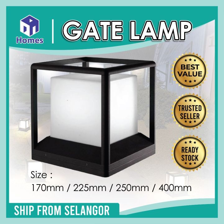 Outdoor Gate Light Outdoor Lighting Outdoor Pillar Light Black Cube M ...