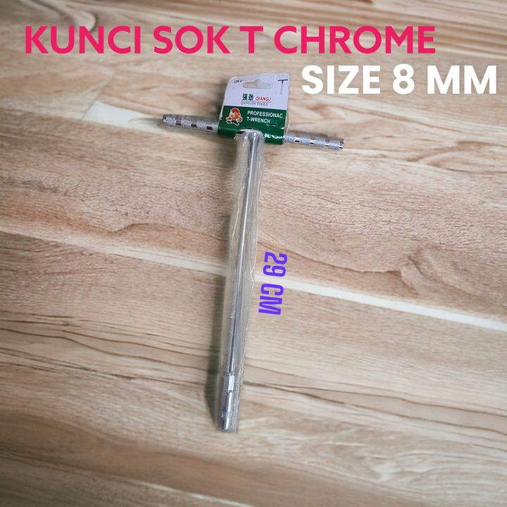 KUNCI SOK T CHROME SILVER 8MM FULL BESI 2620 | Lazada Indonesia