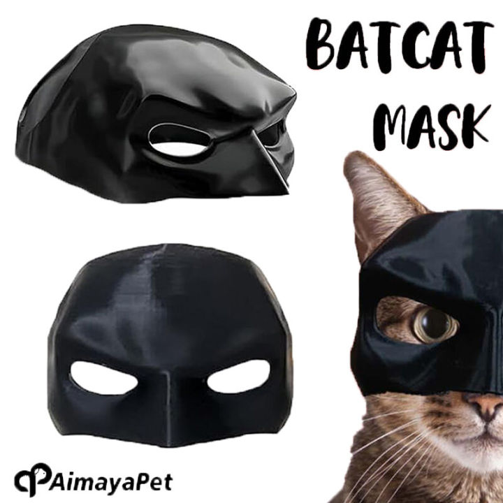 AIMAYAPET 3D Cat Bat Mask Bat Cat Cosplay Hat Funny Half Face Prop ...