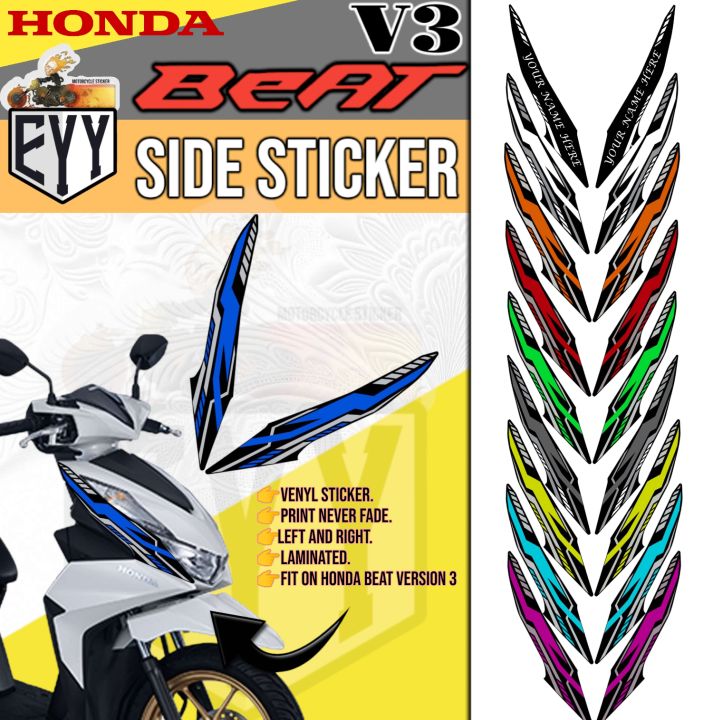 HONDA BEAT VERSION 3 SIDE STICKER ACCESSORIES / BEAT VERSION 3 LEFT AND ...