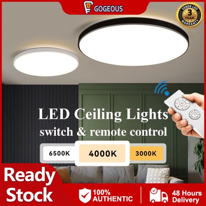 GOGEOUS ceiling lights with remote modern design tri color led ceiling ...