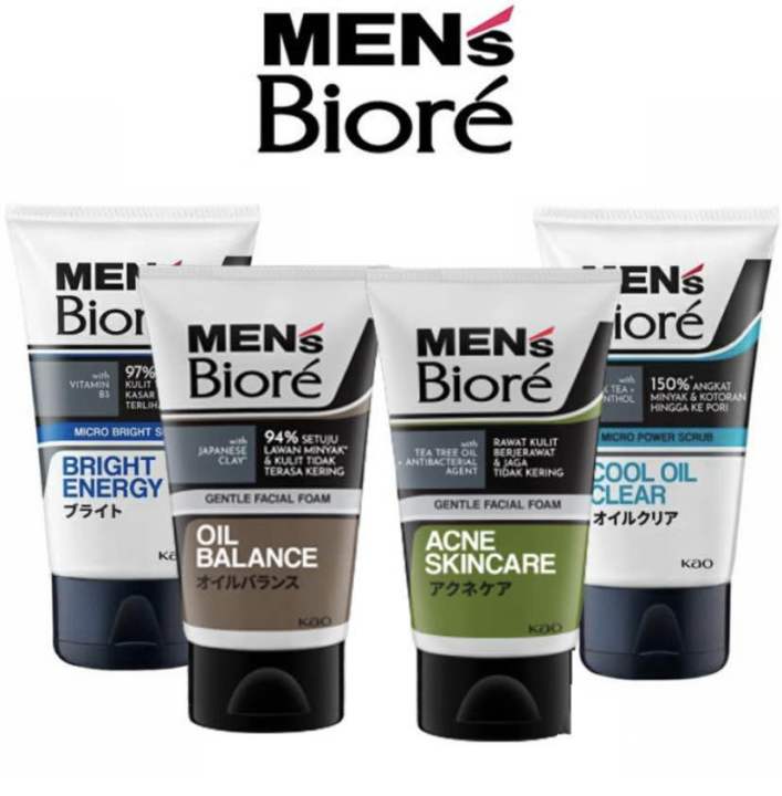 Biore Men Bright Oil Clear Scrub Facial Wash 100mL | Lazada Indonesia