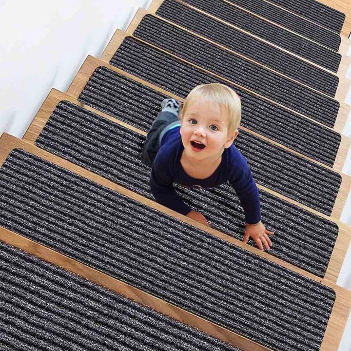 Hoyaa 5pcs Non Slip Stair Step Mat Thick Waterproof Anti Slip Rubber ...