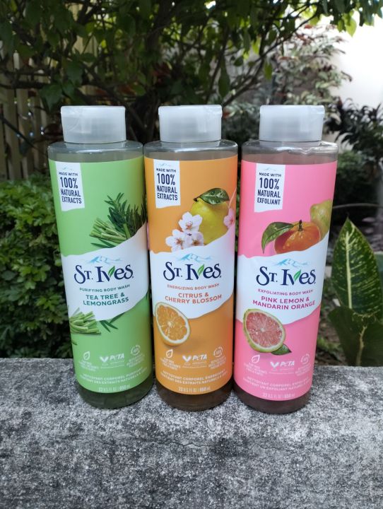 St. Ives Body Wash Pink Lemon & Mandarin Orange/ Tea Tree & Lemongrass ...