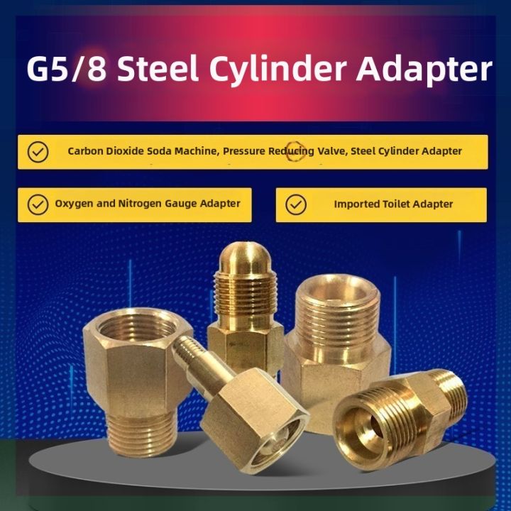 G5/8 Oxygen Cylinder Adapter Head Hydrogen Helium Conversion NPT1/4 ...