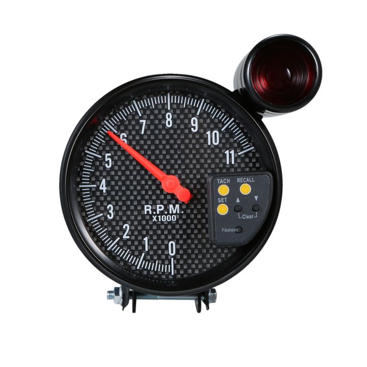 5 Inch Diameter Tachometer Carbon Fiber Face 7 Colors Optional With LED ...