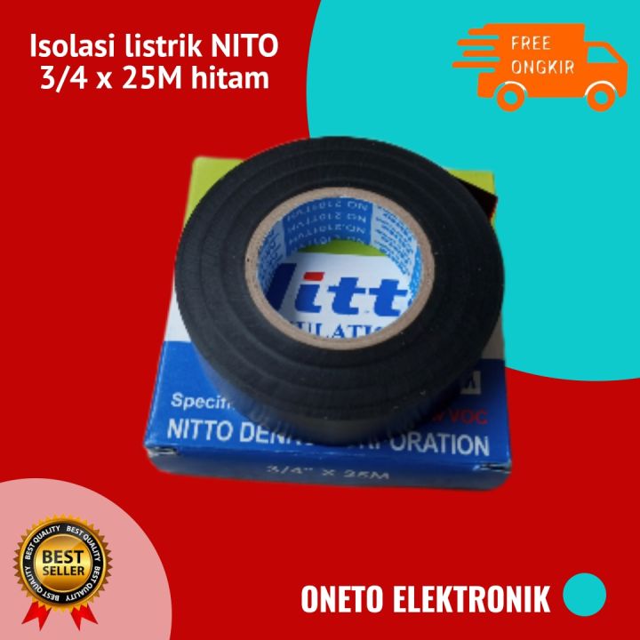 Isolasi listrik Nito 3/4 x25 M hitam | Lazada Indonesia