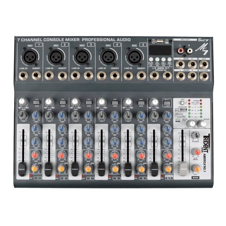 Trident M7 7" Channel Compact Professional Mixer with USB Input | Lazada PH