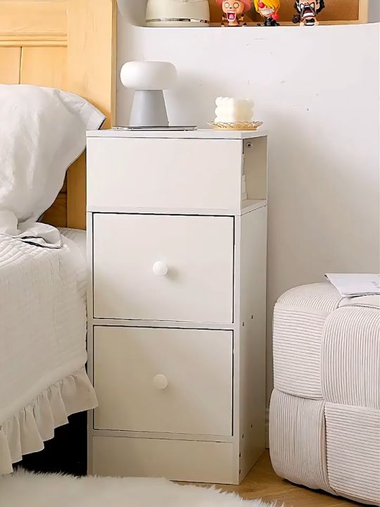 JIAJU Bedside Table Storage Rack Bedroom Modern and Minimalist Small ...