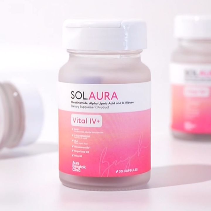 [1 กระปุก] SOLAURA Vital IV+ วิตามินดริปผิว บูสต์ผิวขาว ออร่า กระจ่างใส ...