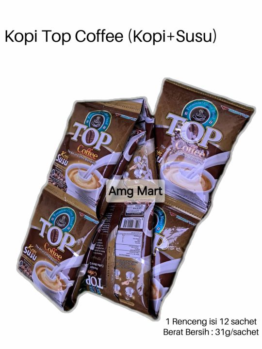 Top Coffee Susu (kopi + susu) isi 12 sachet (25 gram/ sachet) | Lazada ...