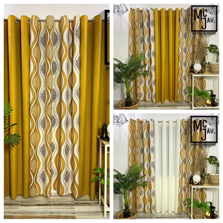 MCJAY - Matte Gold Tree 3in1 Ring Curtain Set (6ft/6.6ft/7ft) - Sold ...