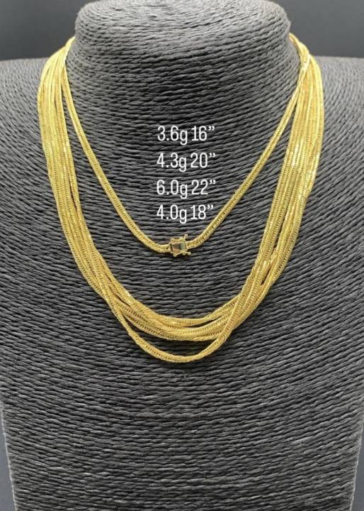 💋 Necklace Triple Lock Japan Style 18karat Saudi Gold Magaan | Lazada PH