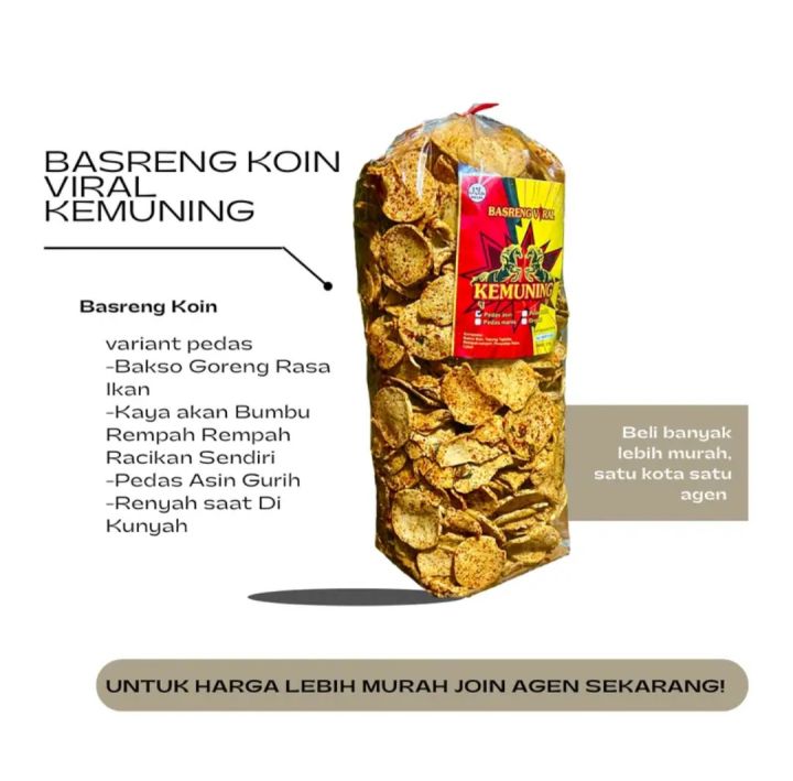 CEMILAN BASRENG VIRAL KEMUNING 1 KG | BASRENG KOIN PEDAS DAUN JERUK ...