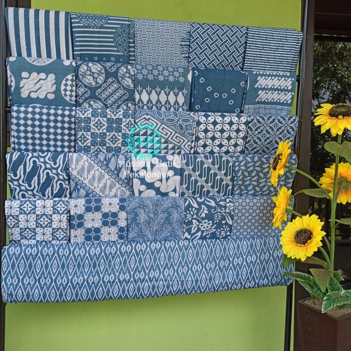 kain batik print motif garutan indigo batik kombinasi batik bahan ...