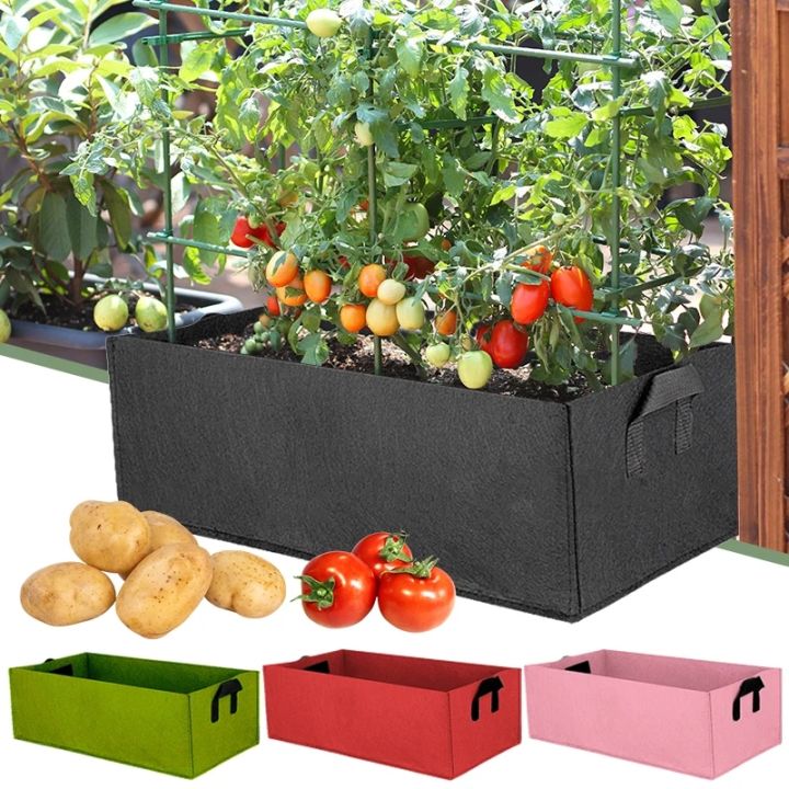 Felt Grow Bag Garden Raised Planting Bed Rectangle Plant Nursery Pot ...