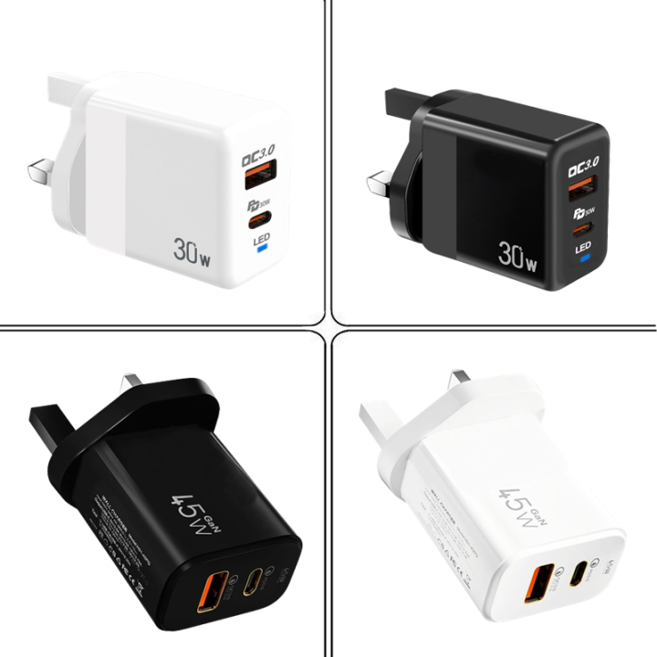 UK Standard Dual Port Fast Charger Adapter 1A1C USB Type-C Hong Kong ...