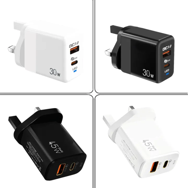 UK Standard Dual Port Fast Charger Adapter 1A1C USB Type-C Hong Kong ...