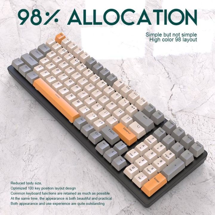 【CYT】ZIYOULANG K3 98 Keys Mechanical Keyboard USB Wired Gaming Keyboard ...
