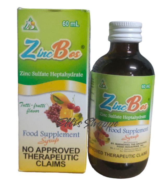 ZINCBOS Zinc Sulfate Food Supplement (1-12 years old) 60ml | Lazada PH