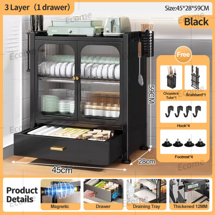 【Free Shipping】2/3-Tier Dish Rack Cabinet With Drainer Dish Rack ...