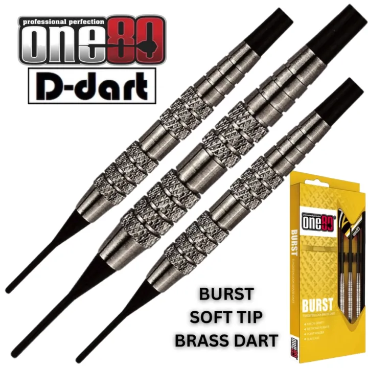 ONE80 SOFT TIP DART - 18G (BURST) POWDER COATED BRASS DART WITH SLIM ...