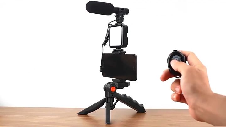 Vlogging Kit Remote Smartphone Video Vlogging Holder Vlog Kit with LED ...