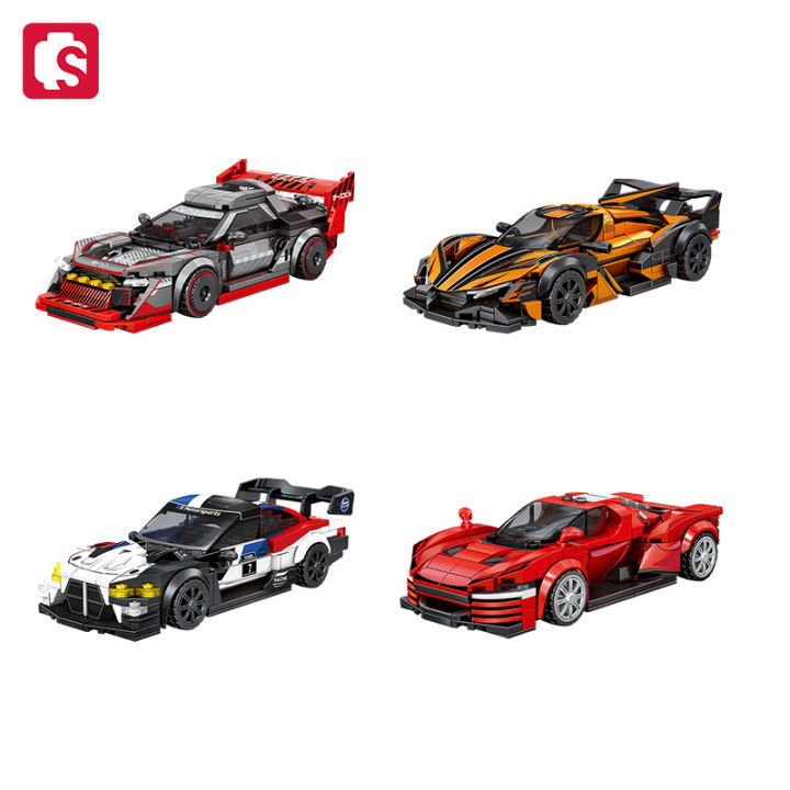 SEMBO Speed Sports Car Assemblage Building Blocks MOC Racing Vehicle ...