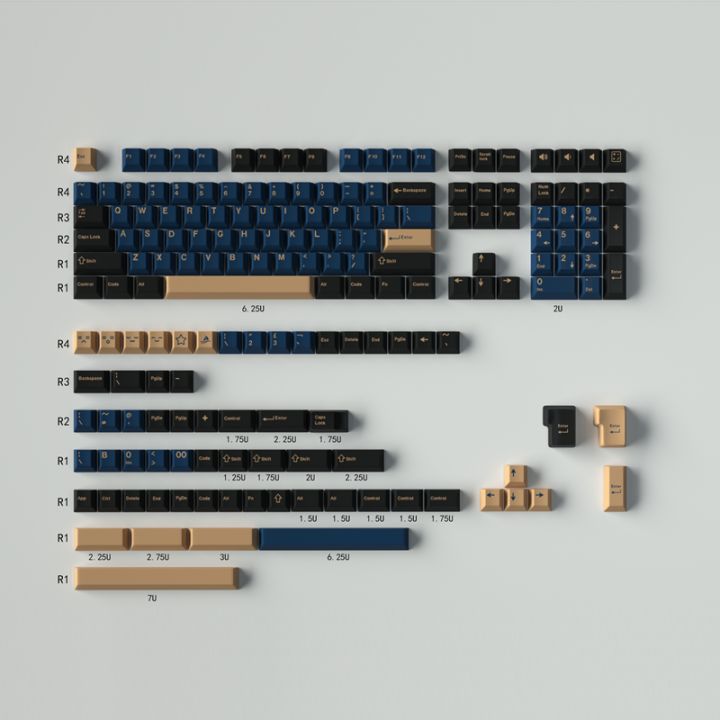 【Keycap Only】Gmk Blue Samurai KEYCAP 173 Keys Cherry Height ABS Double ...