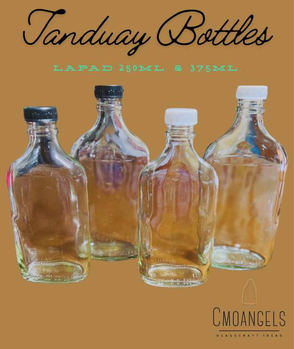 20pcs Tanduay Lapad Jr and Sr Glass Bottle in 250ml and 375ml with cap and seal | Lazada PH